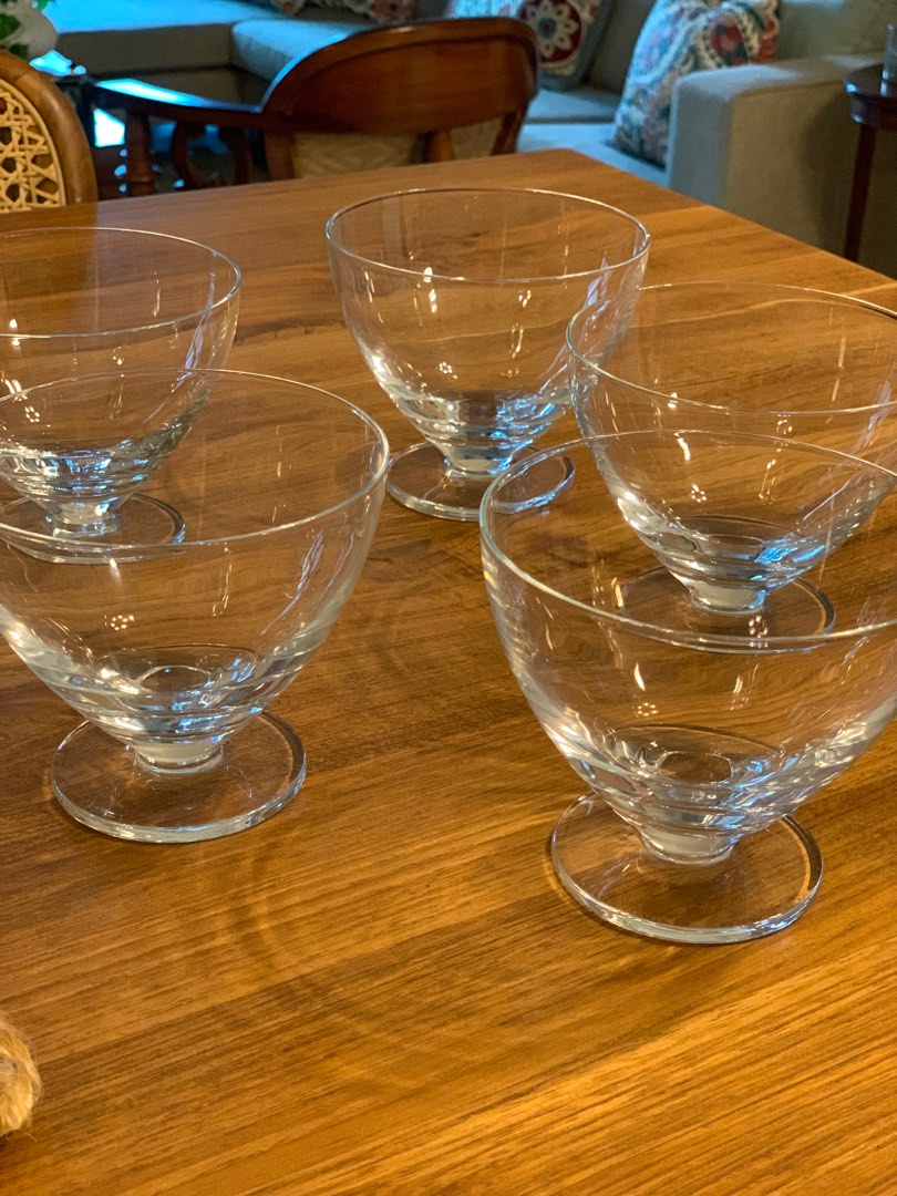Set of 5 glass pudding bowls, Furniture & Home Living, Kitchenware ...