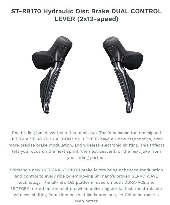 Shimano Ultegra R8170 DI2 Disc brake 12 speed Groupset, Sports ...