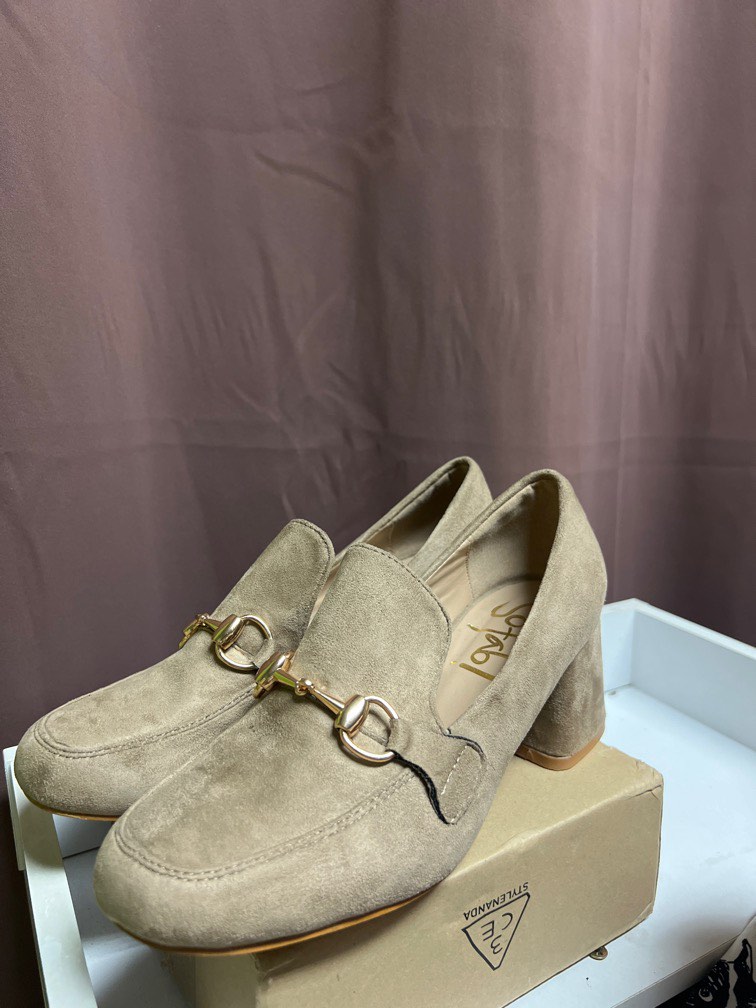 So Fab Tan Color Suede Loafers with Wedge heels, Women's Fashion ...