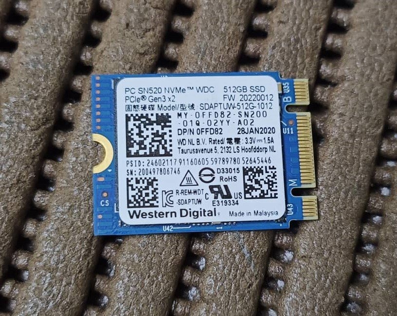 storage - 512gb western digital sn520 pcie nvme m.2 2230 gen 3 x 4.0 ...