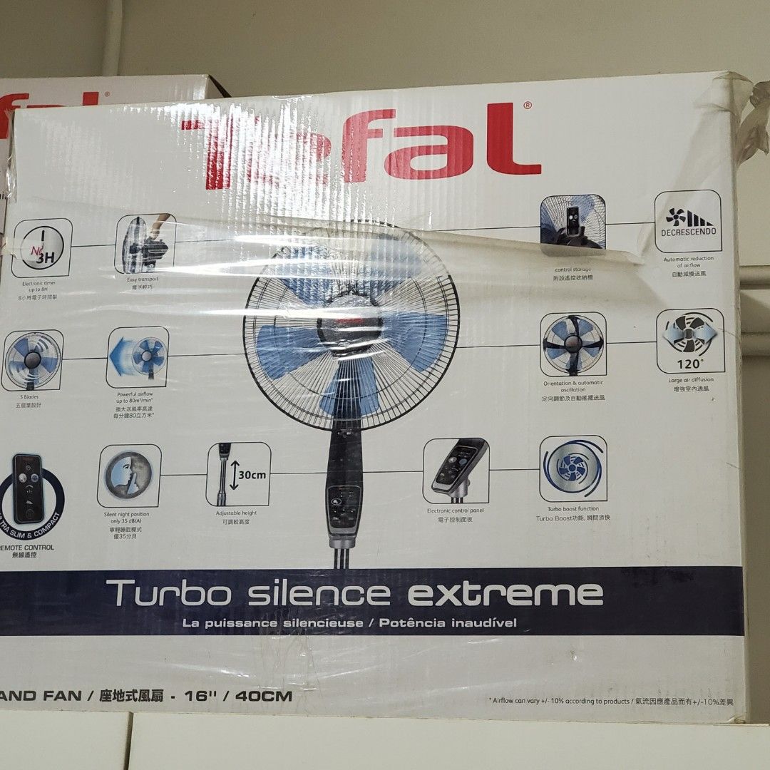 Tefal 電風扇連遙控 Turbo silence extreme Fan with remote control, 家庭電器, 冷氣機及暖 ...