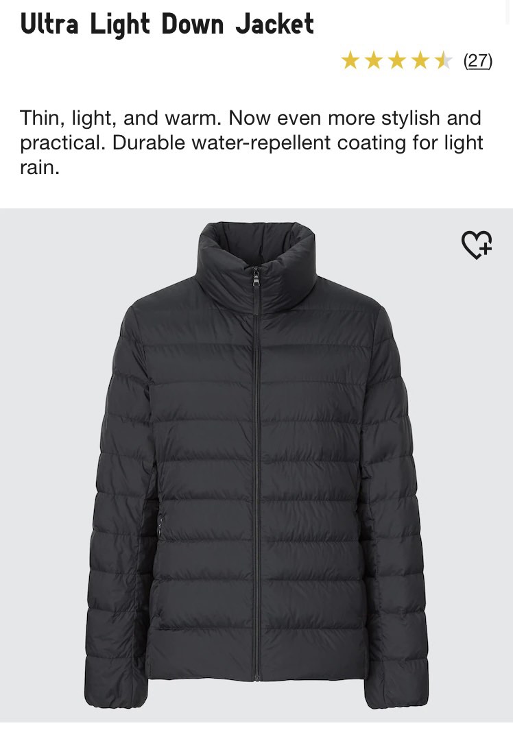 Uniqlo Ultra Light Down Jacket Parka Black, Women's Fashion, Coats ...
