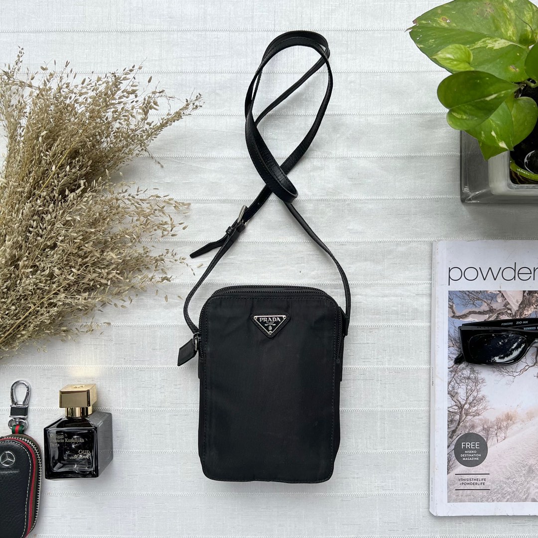 Vintage Prada Black Mini Sling Bag, Luxury, Bags & Wallets on Carousell