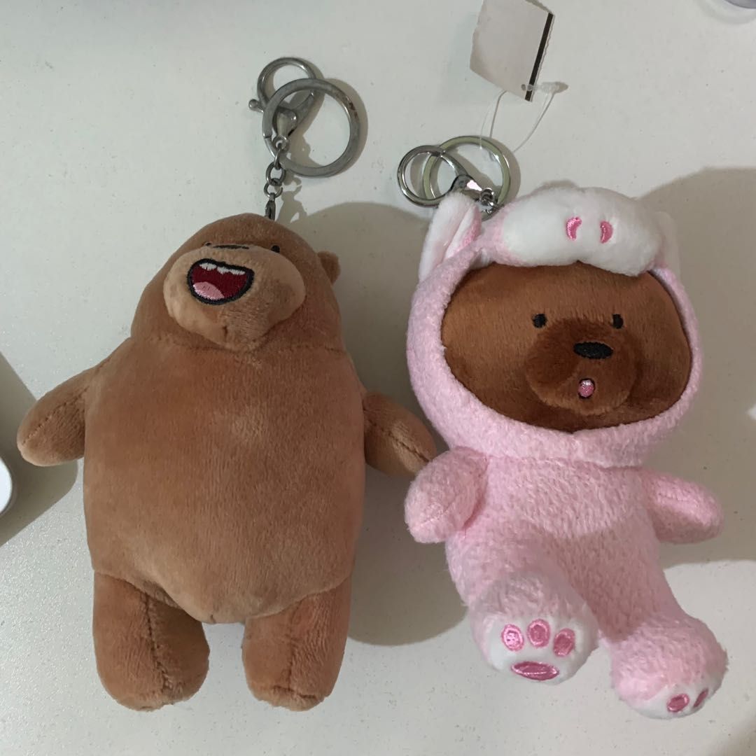 We bare bears grizzly stufftoy keychain, Hobbies & Toys, Toys & Games ...