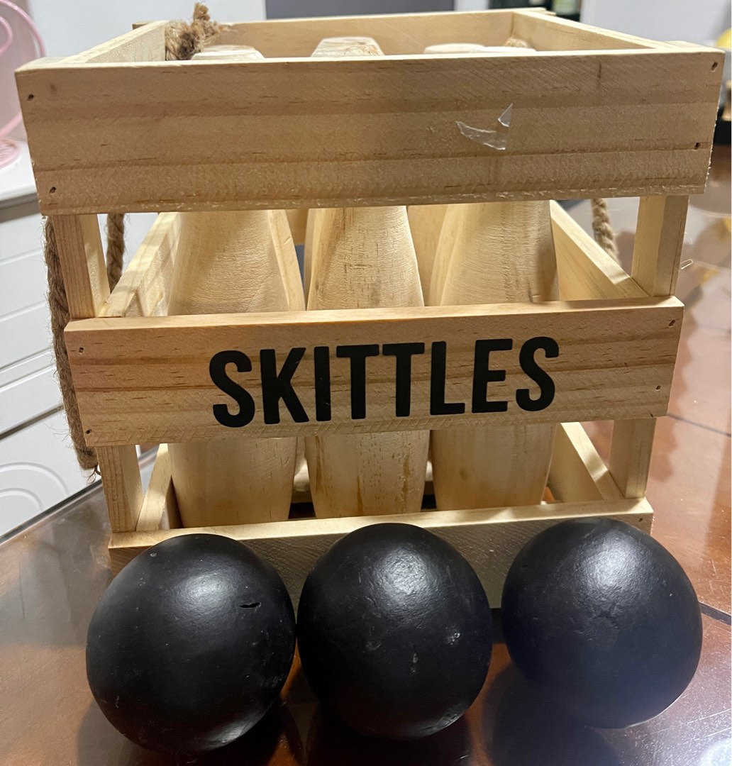 Wooden Skittles / Bowling Set, Hobbies & Toys, Toys & Games on Carousell