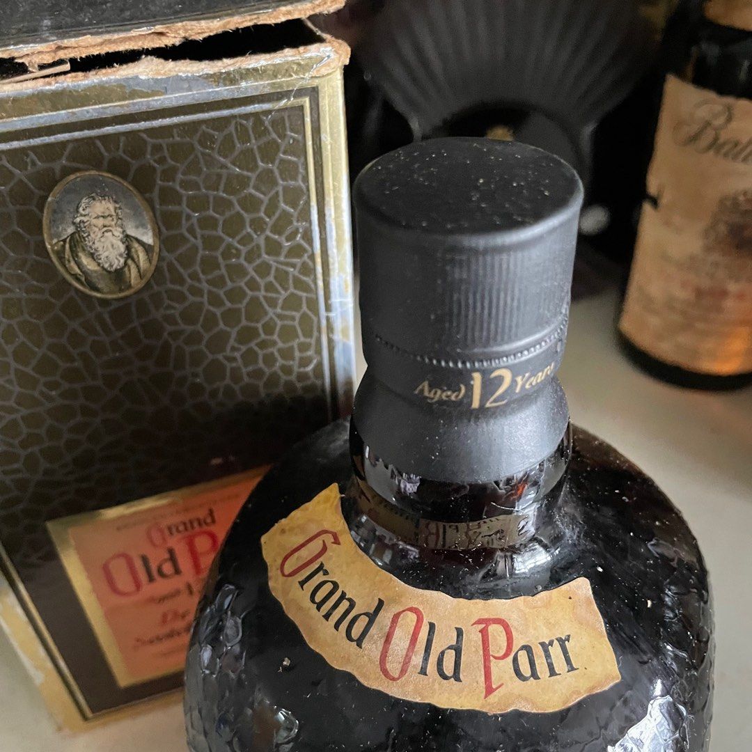 1L Grand Old Parr Whisky vintage w box 1000ml, Food & Drinks, Beverages on Carousell