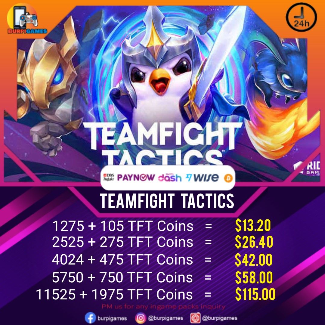 24/7 Teamfight Tactics Mobile Legal Top Up / Recharge, Video Gaming, Video Games, Others on ...