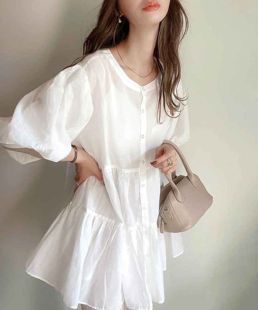 預購 日本直送 CLASSICAL ELF 3way 優雅白色上衣, 女裝, 上衣, 襯衫 - Carousell