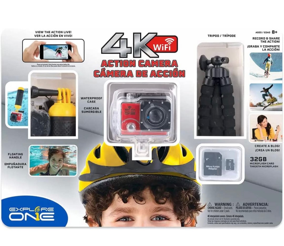 運動相機 Explore One 4K Action Camera with WiFi Bundle, 興趣及遊戲, 玩具 & 遊戲類 ...