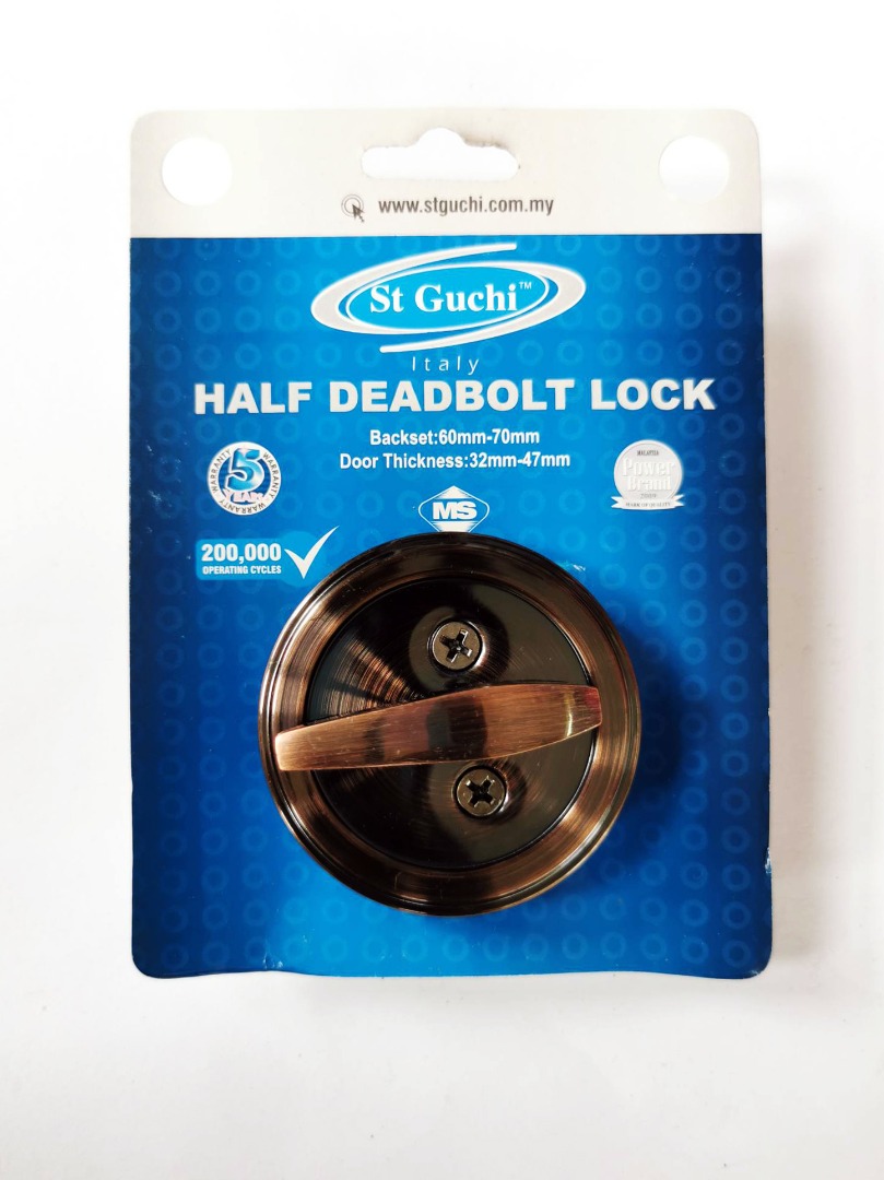 [ St Guchi ] Half Deadbolt Lock (One Sided Thumb-Turn Deadbolt) - AC ...