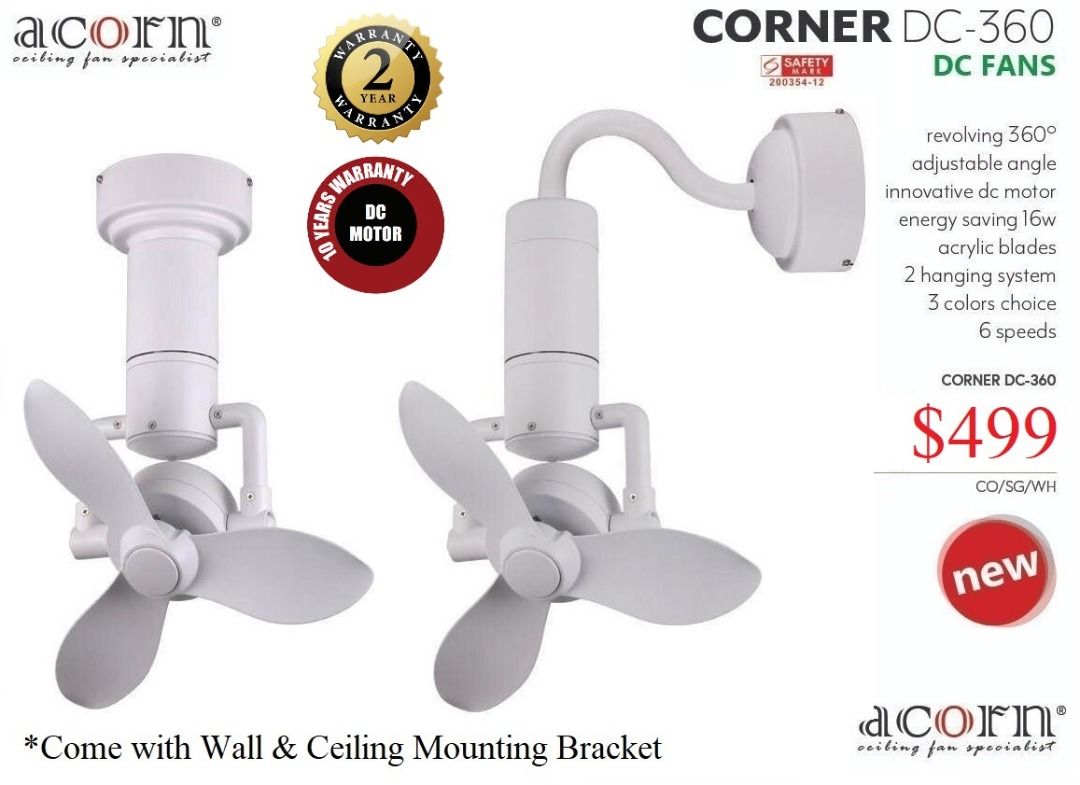 Acorn Corner Fan/Corner DC-360/Acorn Fan/Wall Fan/Corner Fan/Ceiling ...