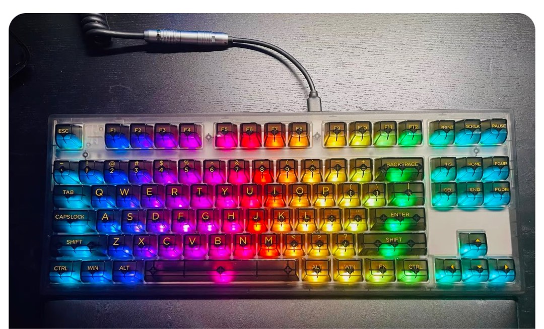 Akko Clear Keycap Set V2, Black Transparent 155-Key ASA Profile with ...