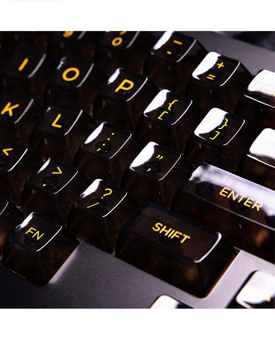 Akko Clear Keycap Set V2, Black Transparent 155-Key ASA Profile with ...