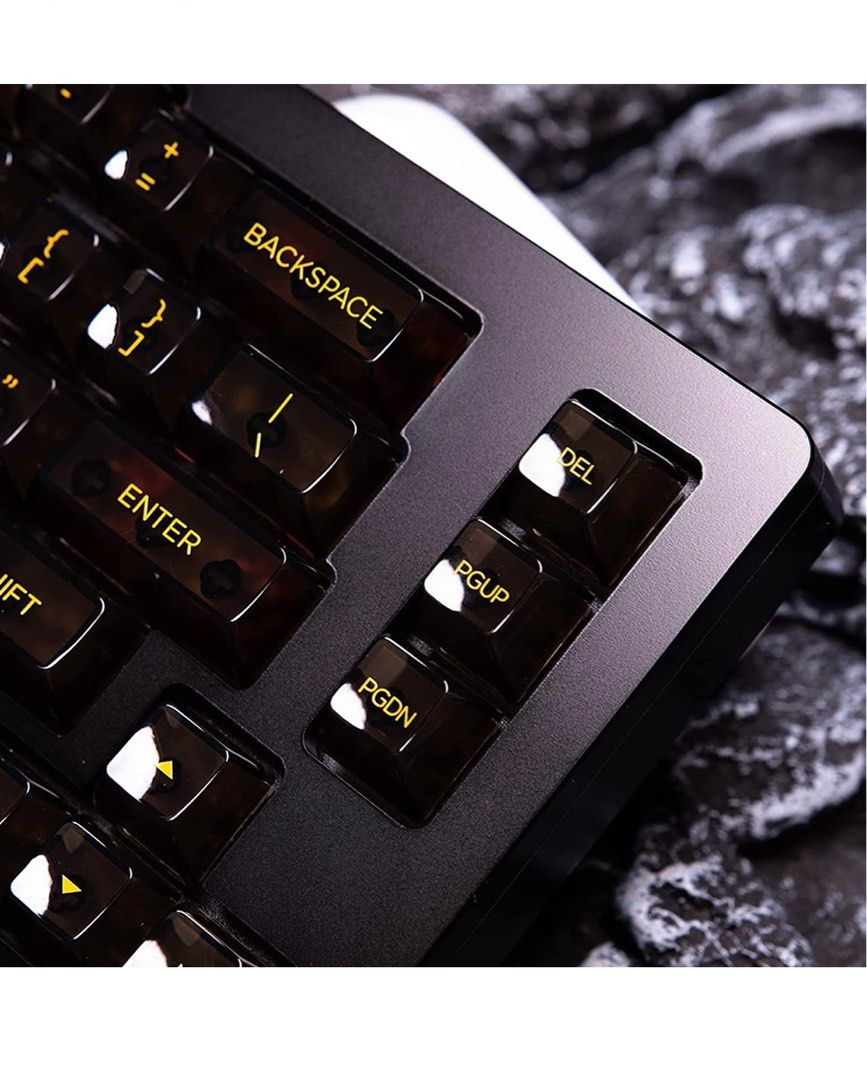 Akko Clear Keycap Set V2, Black Transparent 155-Key ASA Profile with ...