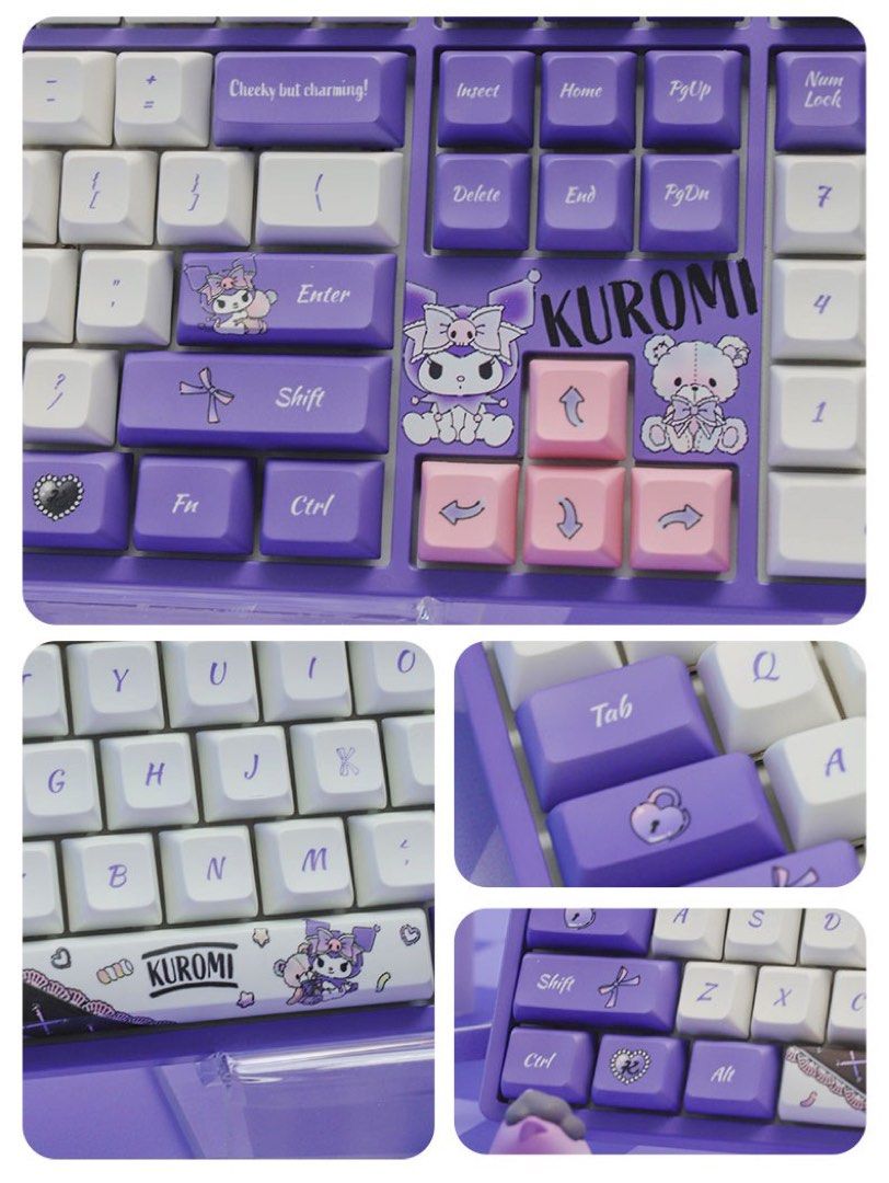 AKKO KUROMI SANRIO LIGHT UP KEYBOARD PURPLE PC / LAPTOP WIRED USB ...