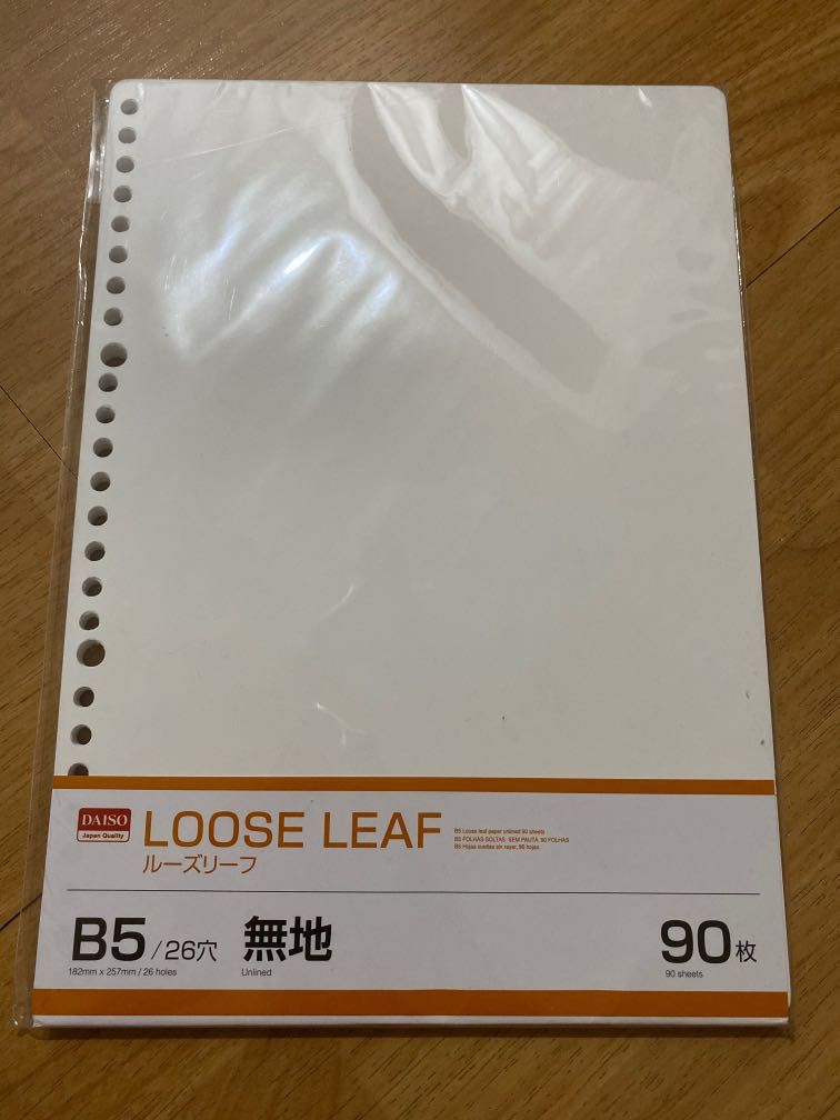 B5 loose leaf daiso, Hobbies & Toys, Stationery & Craft, Stationery & School Supplies on Carousell