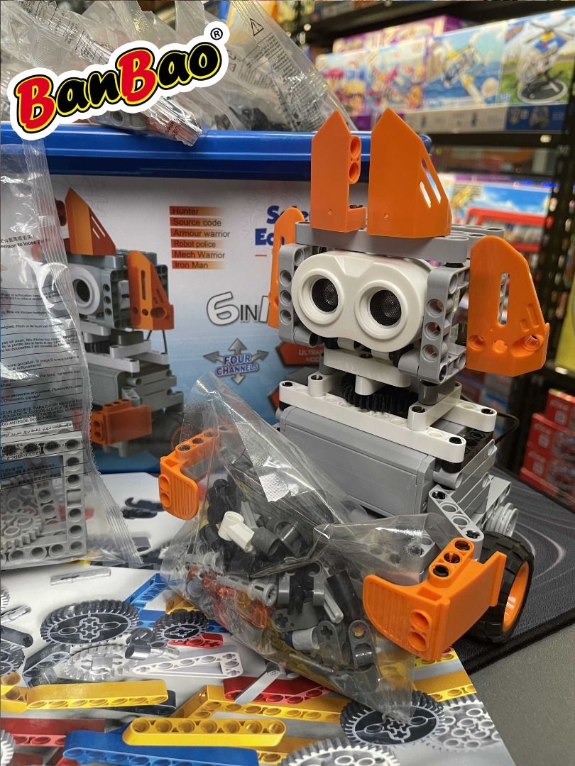 BanBao Building Blocks 6 In 1 Robot Ultrasonic Control Obstacle ...