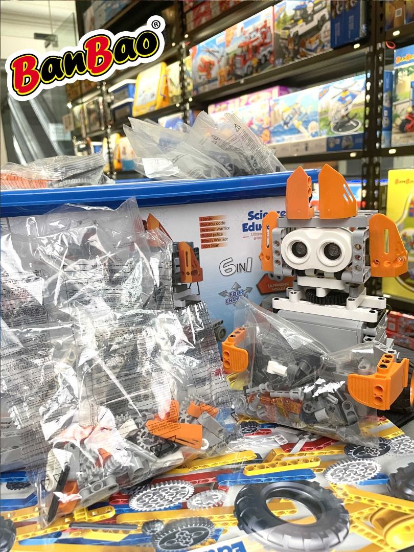 BanBao Building Blocks 6 In 1 Robot Ultrasonic Control Obstacle ...