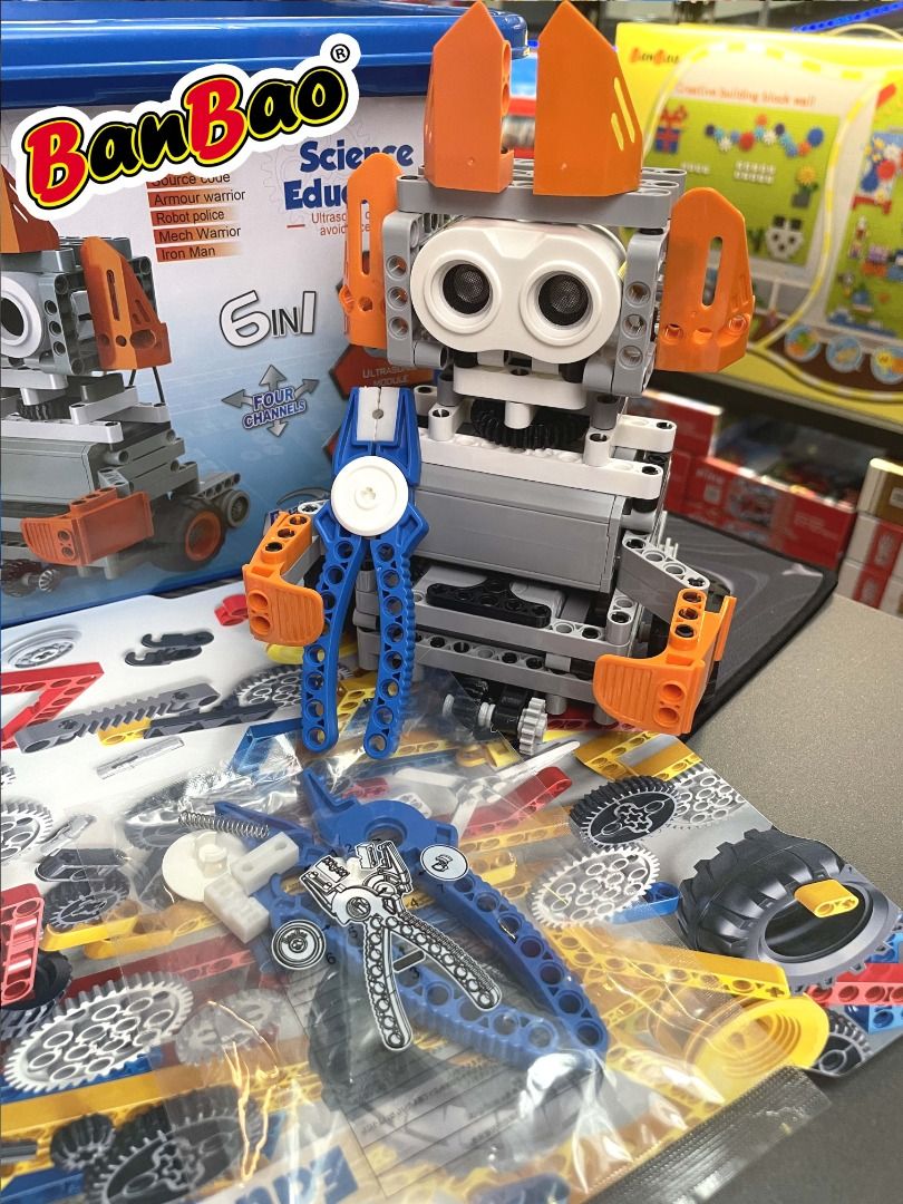 BanBao Building Blocks 6 In 1 Robot Ultrasonic Control Obstacle ...