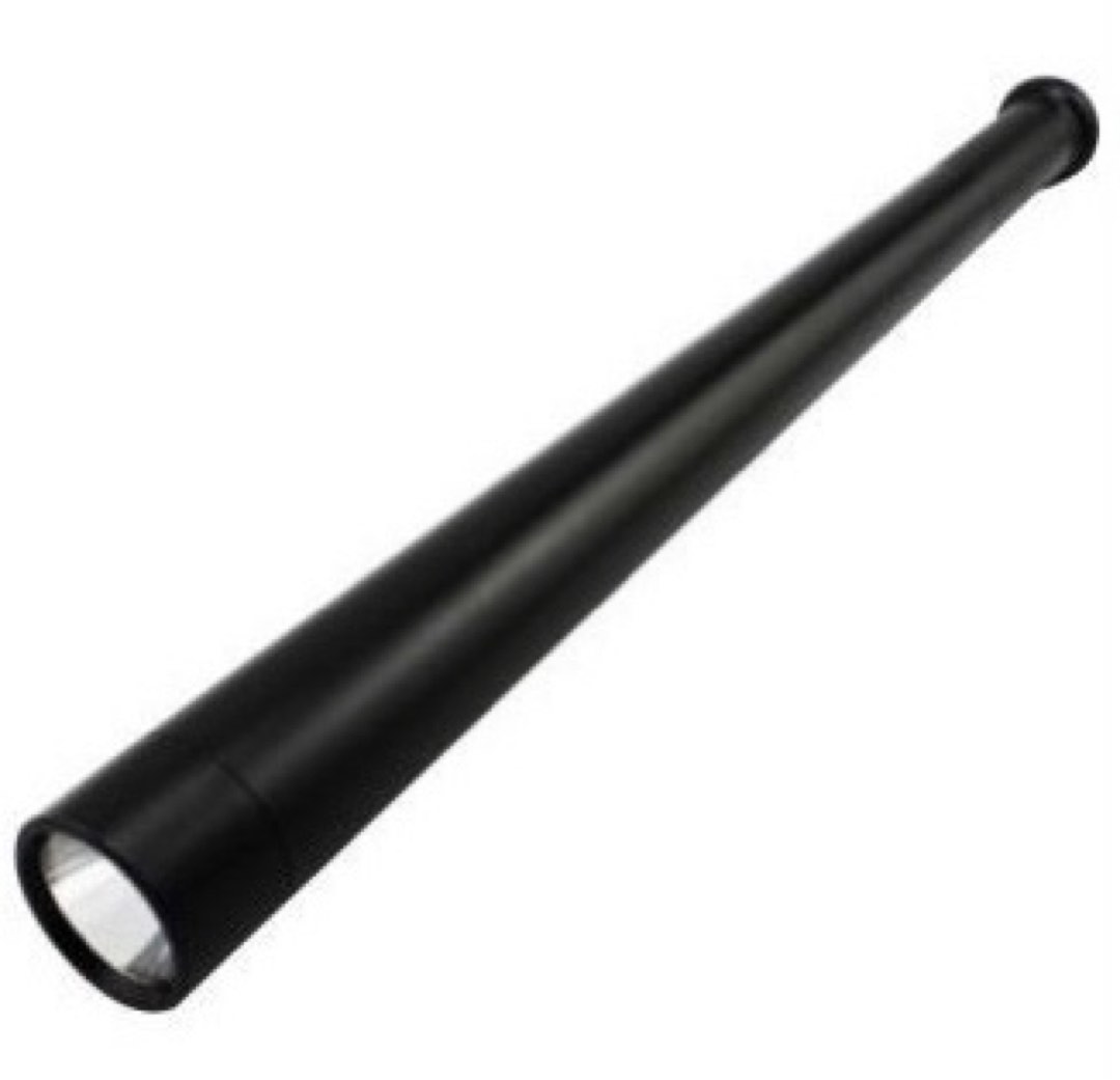 Baseball Bat Torchlight Baton LED Tactical Patrol Guard Duty Black Grip ...