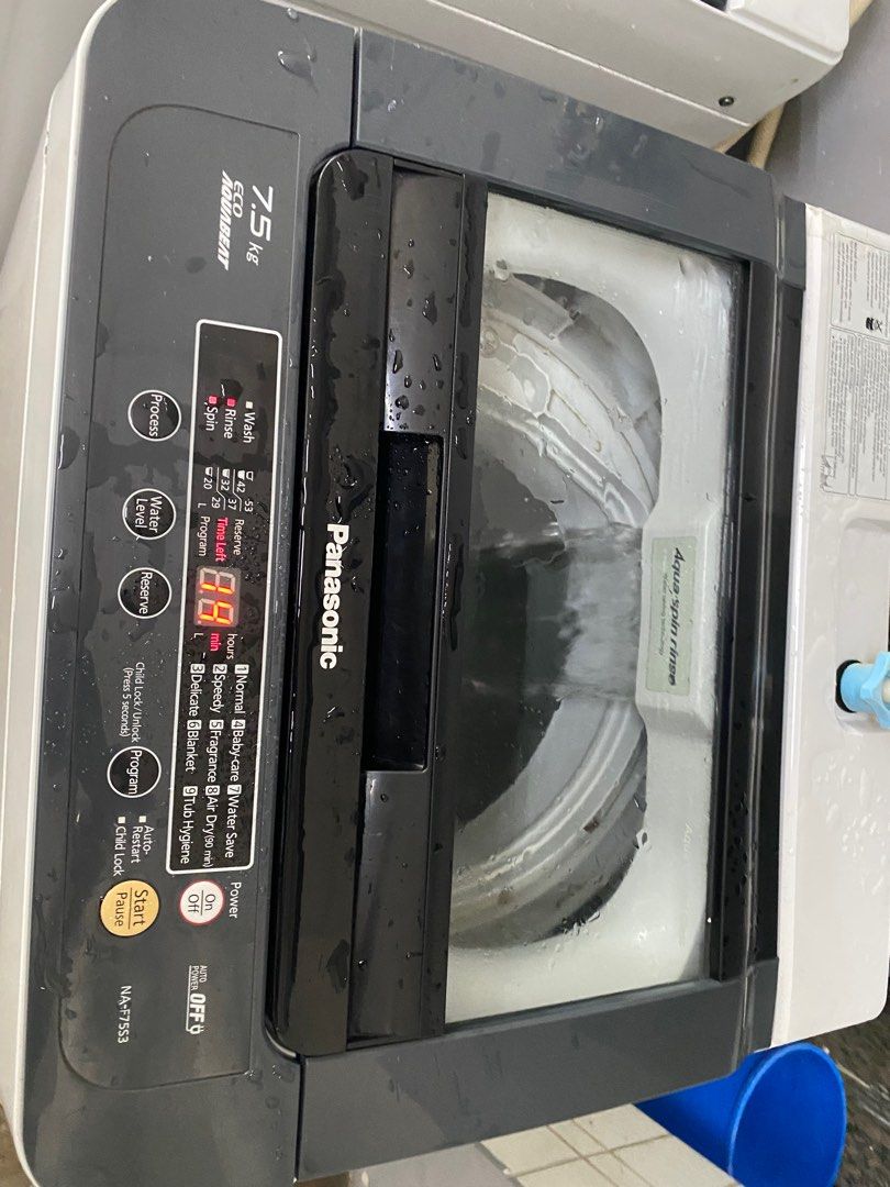 Black Panasonic 7.5KG Top Loading Washing Machine, TV & Home Appliances ...