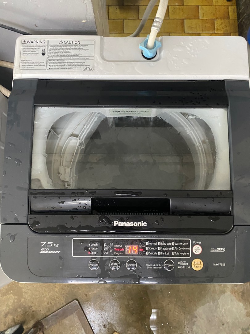 Black Panasonic 7.5KG Top Loading Washing Machine, TV & Home Appliances ...