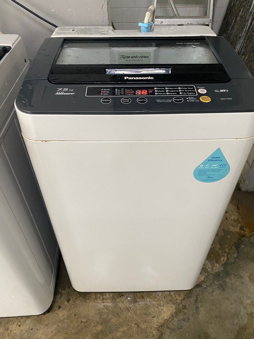 Black Panasonic 7.5KG Top Loading Washing Machine, TV & Home Appliances ...
