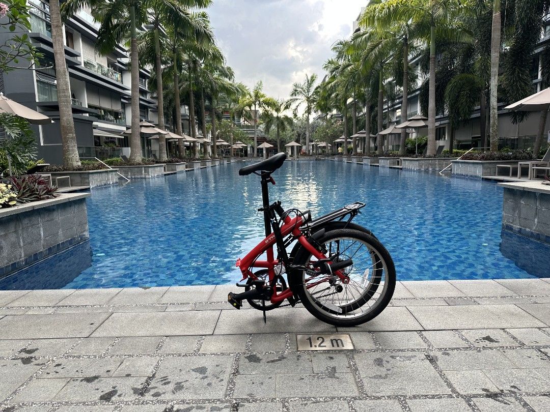 Btwin Folding bike Tilt 120 - Red (1 month old), Sports Equipment ...