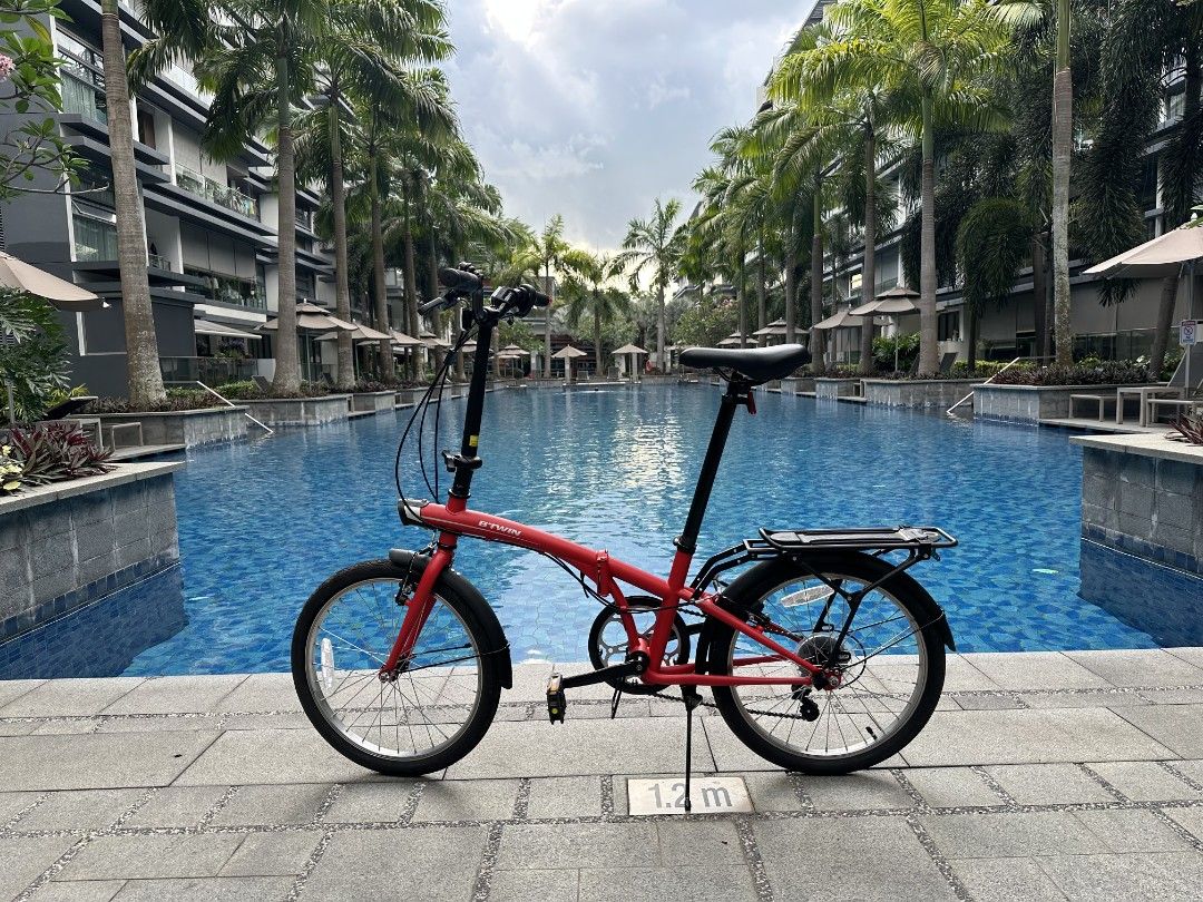 Btwin Folding bike Tilt 120 - Red (1 month old), Sports Equipment ...