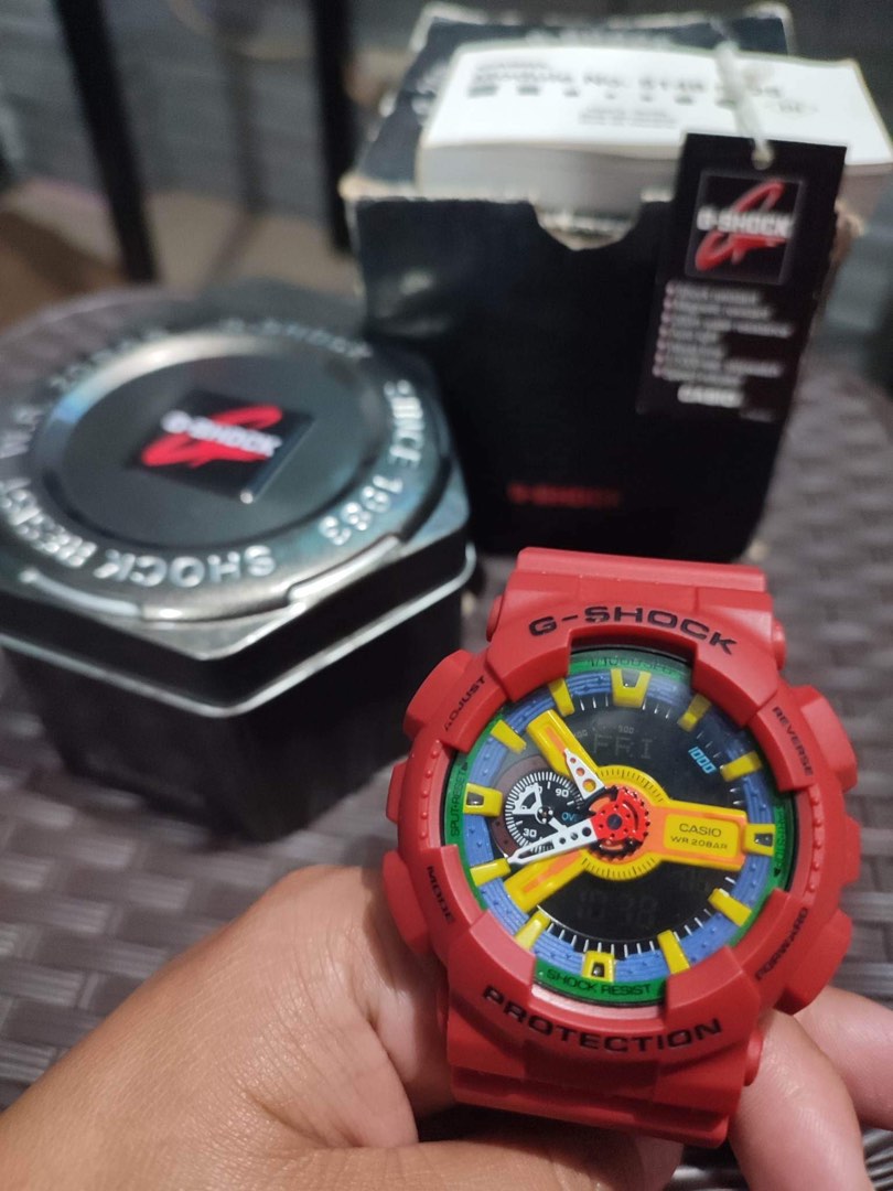 Casio G-Shock GA-110FC-1ADR Red Blue Yellow, Men's Fashion, Watches ...