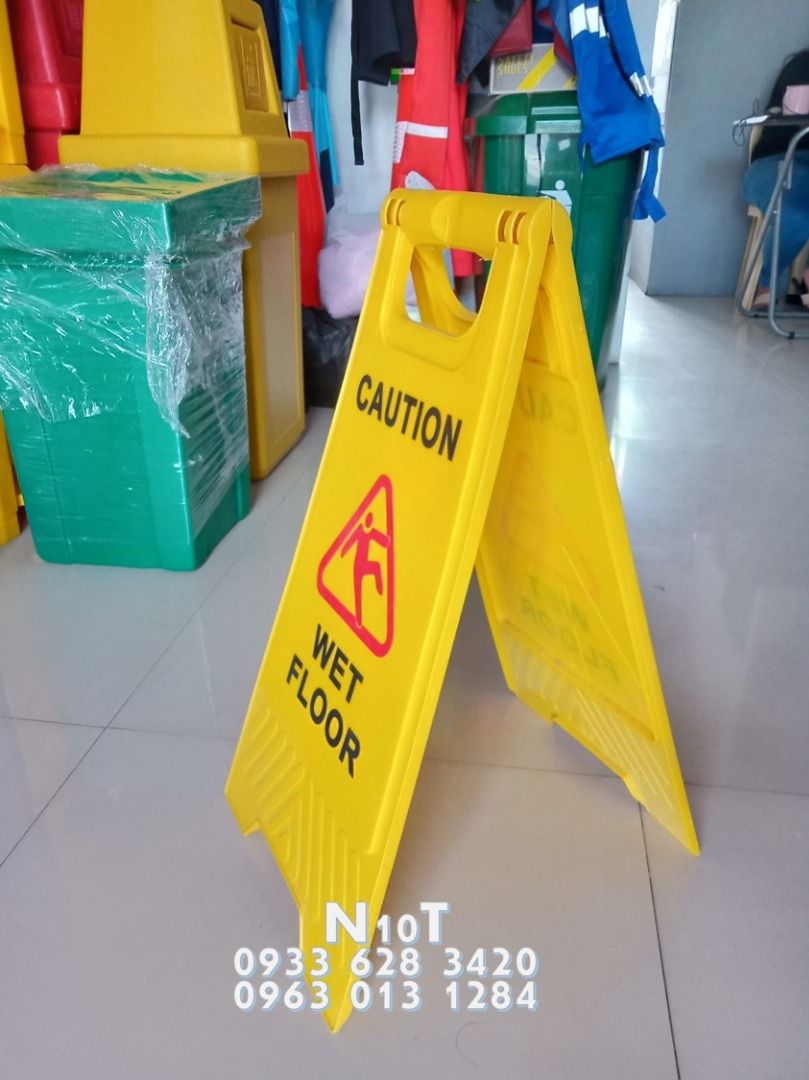 Caution Wet Floor Sign cone type, Furniture & Home Living, Cleaning ...