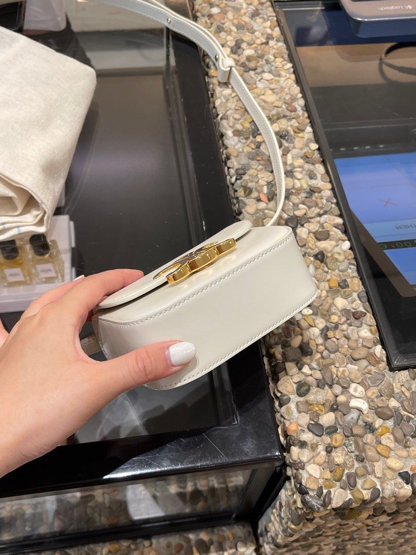 Celine Mini Triomphe in Rice, Women's Fashion, Bags & Wallets, Cross ...