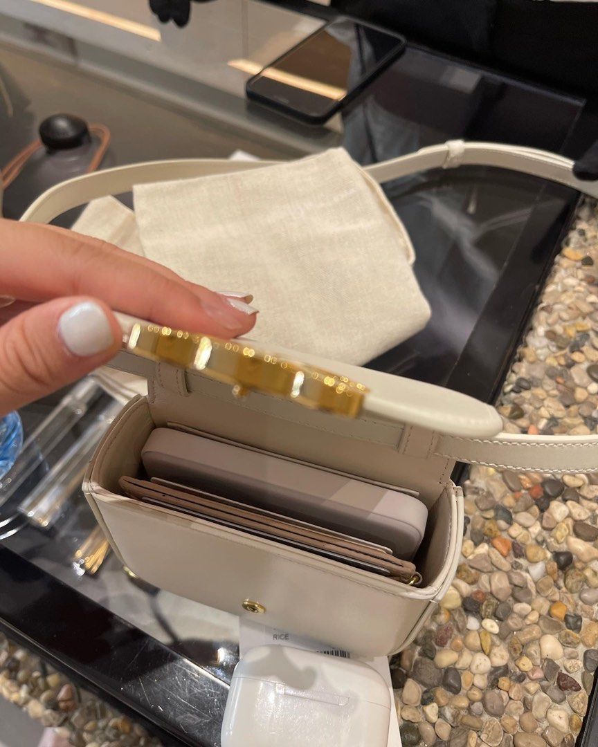 Celine Mini Triomphe in Rice, Women's Fashion, Bags & Wallets, Cross ...