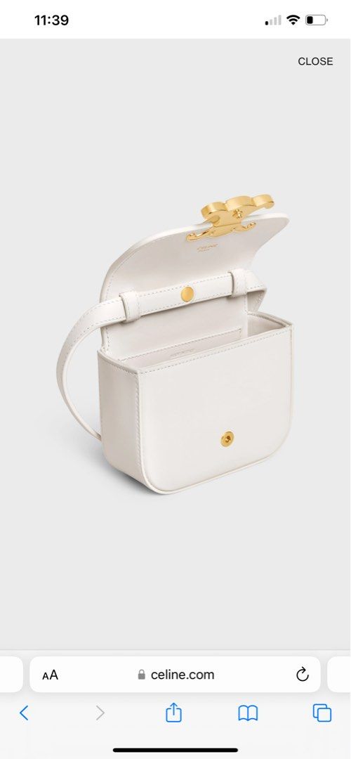 Celine Mini Triomphe in Rice, Women's Fashion, Bags & Wallets, Cross ...