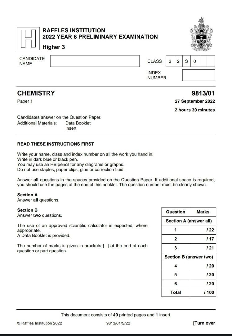 Complete H3 Chemistry ASR Materials 2022, Hobbies & Toys, Books ...