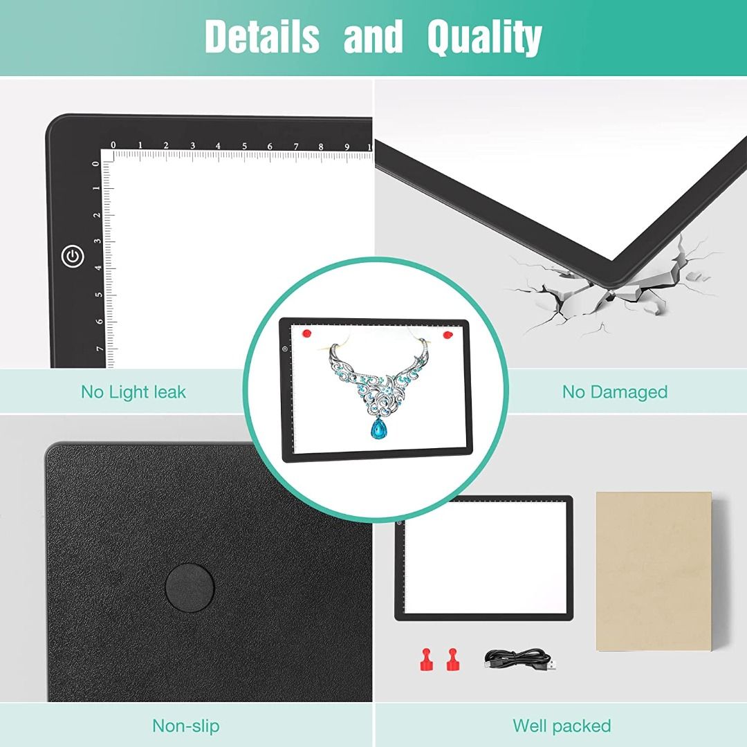 comzler Light Board, A4 Tracing Light Box, Magnetic Light Pad, Light ...