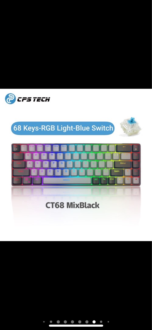 CPSTECH Ct68 RGB 68 Keys Mechanical Keyboard Type-C Wired Gaming ...