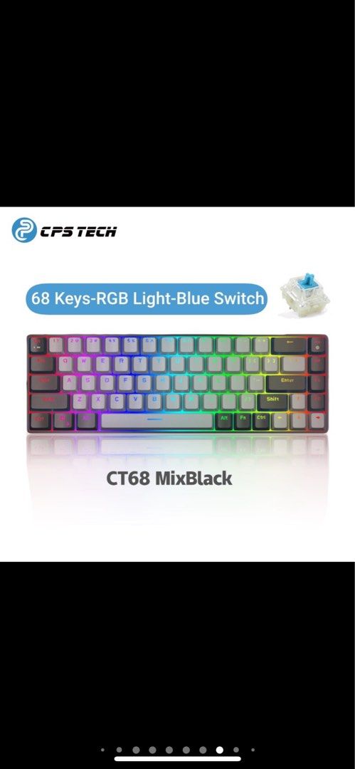 CPSTECH Ct68 RGB 68 Keys Mechanical Keyboard Type-C Wired Gaming ...