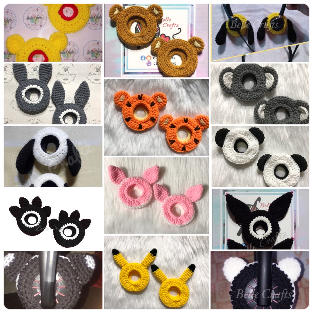 Crochet Headset Cover(5.5-6cm diameter, 1cm foam thickness), Hobbies ...
