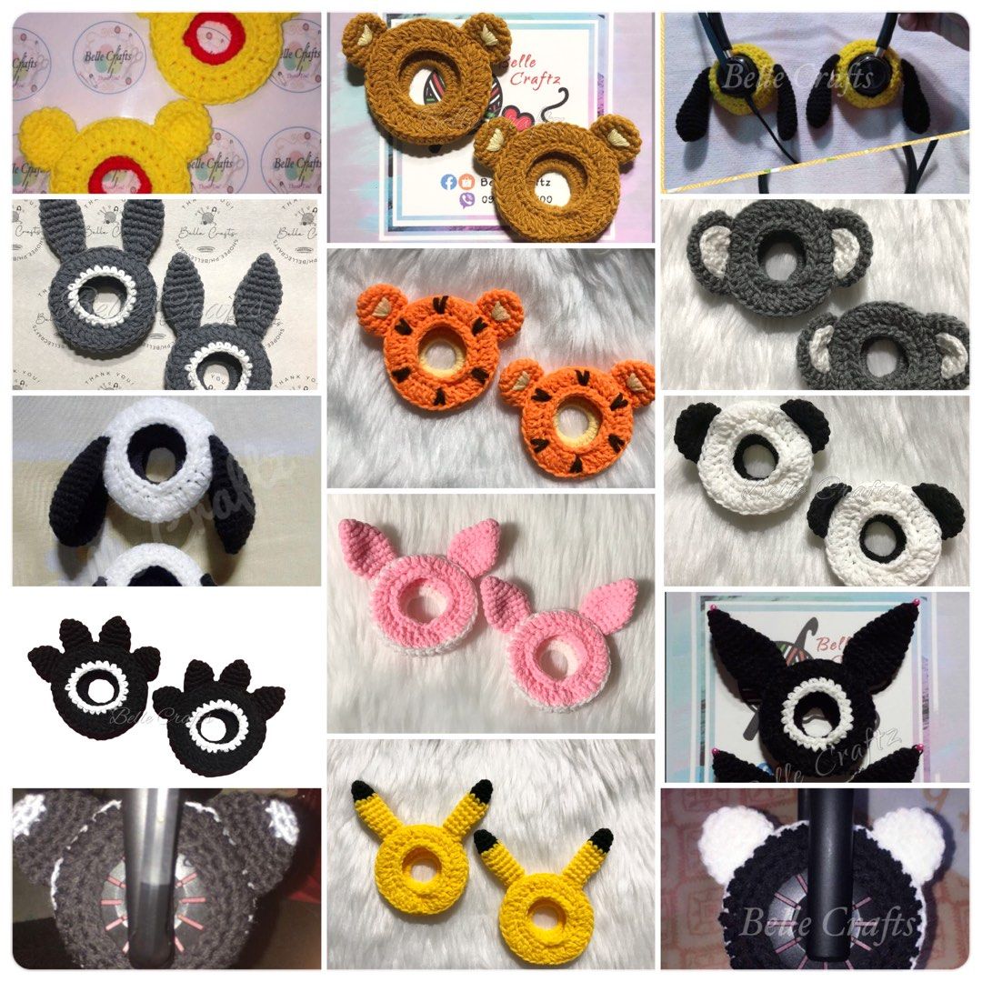 Crochet Headset Cover(5.5-6cm diameter, 1cm foam thickness), Hobbies ...
