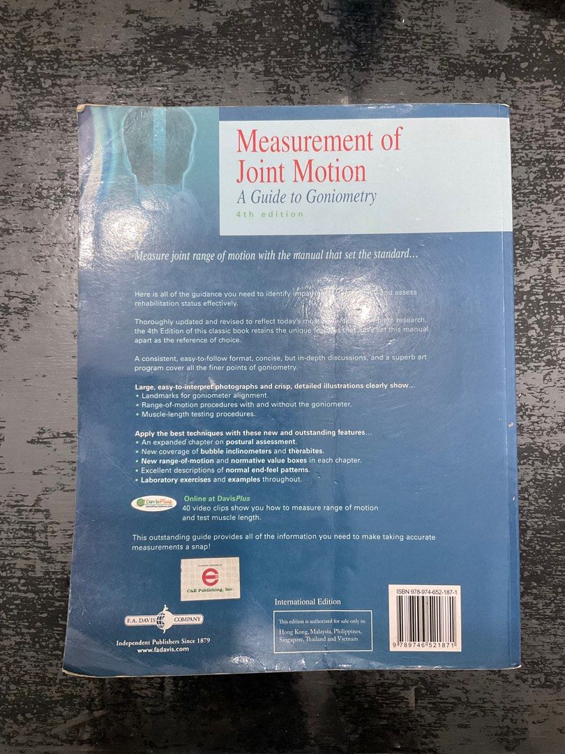 Cynthia Norkin -Measurement of Joint Motion 4th Ed, Hobbies & Toys ...
