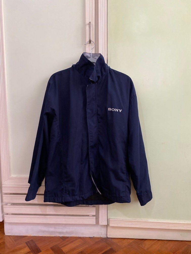 Dark blue jacket raincoat sony plain affordable, Men's Fashion, Coats ...