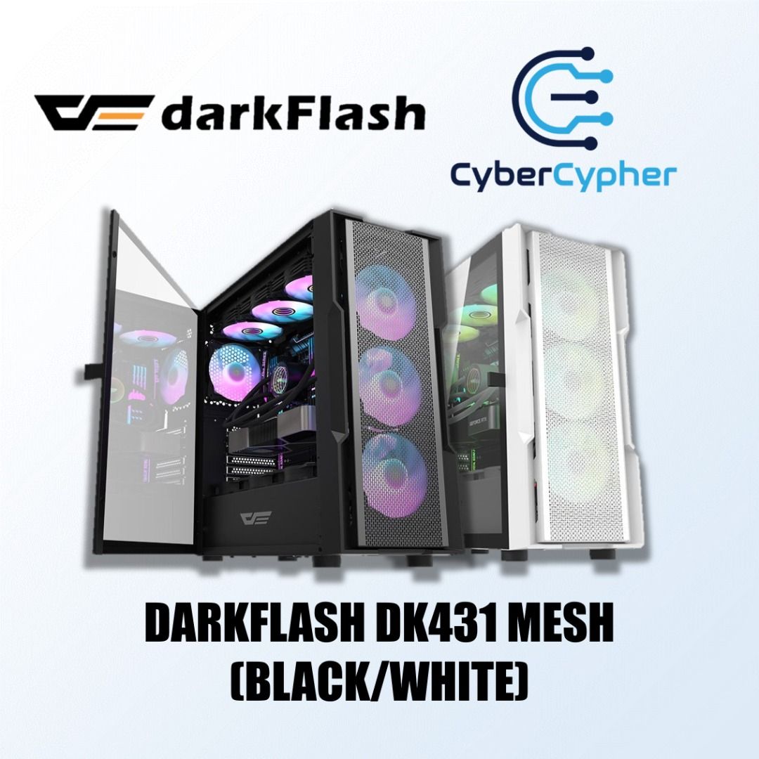 DarkFlash DK431 MESH (Black/White), ATX PC Chassis, Computers & Tech, Parts & Accessories ...