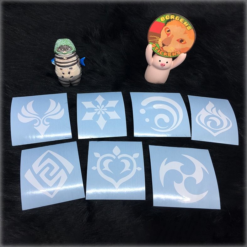 [DECAL] Solo piece Genshin Impact Elements WHITE version Vinyl Sticker ...