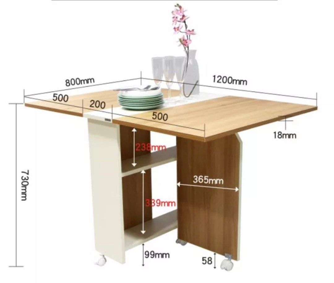 Designer Foldable Dining Table/Study Desk, Furniture & Home Living ...