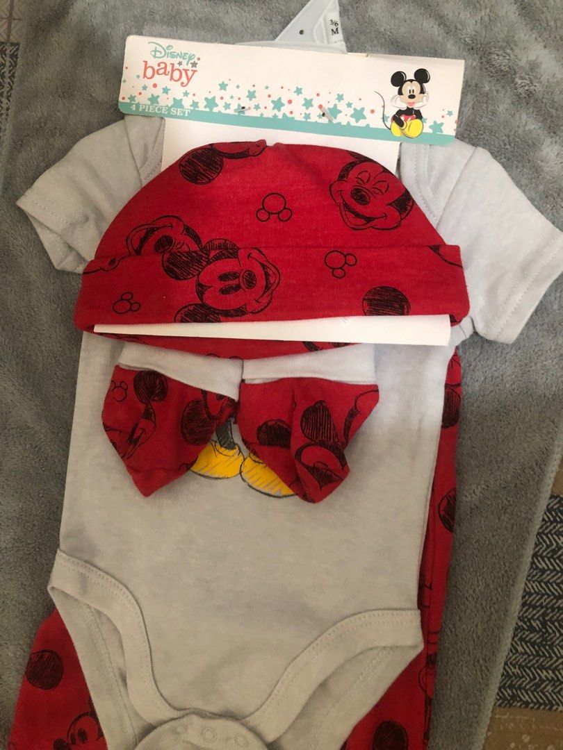 Disney baby Mickey Mouse 4pc Set, Babies & Kids, Babies & Kids Fashion ...