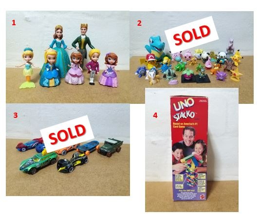 Disney Sofia the First / Pokemon Mini Figurines / Hotwheels / Uno ...