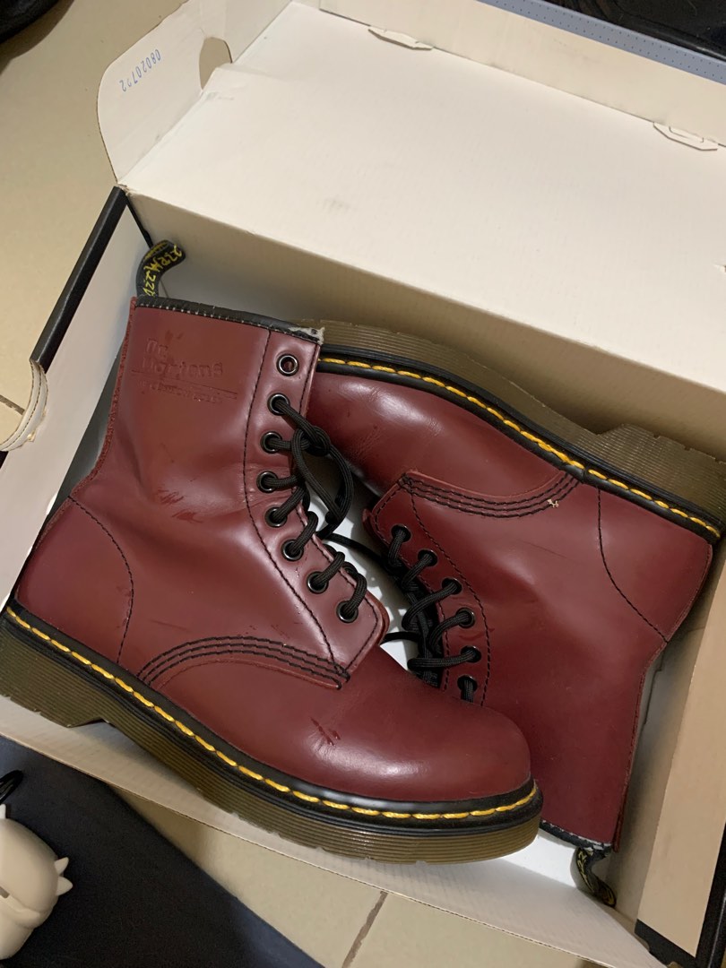 Dr. Marten’s 1460 Cherry Red, Women's Fashion, Footwear, Boots on Carousell