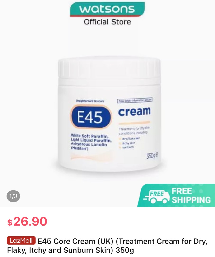 E45 Cream 350g, Beauty & Personal Care, Bath & Body, Body Care on Carousell