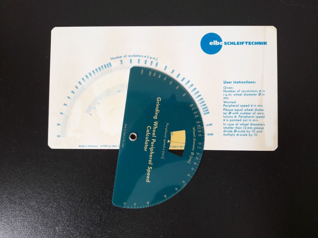 (FOC) Grinding Wheel Peripheral Speed Calculator, Free Items on Carousell